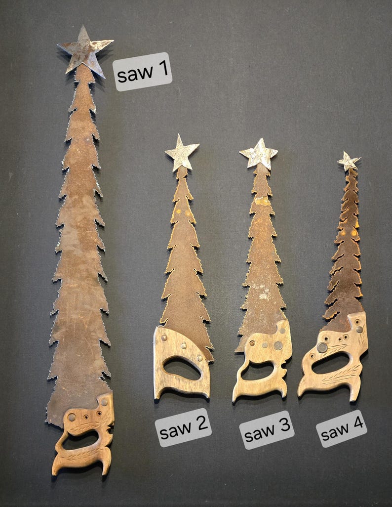 Rusty Saw Blade Tree Art: Repurposed Hand Saw Decor. Recycled Scrap ...