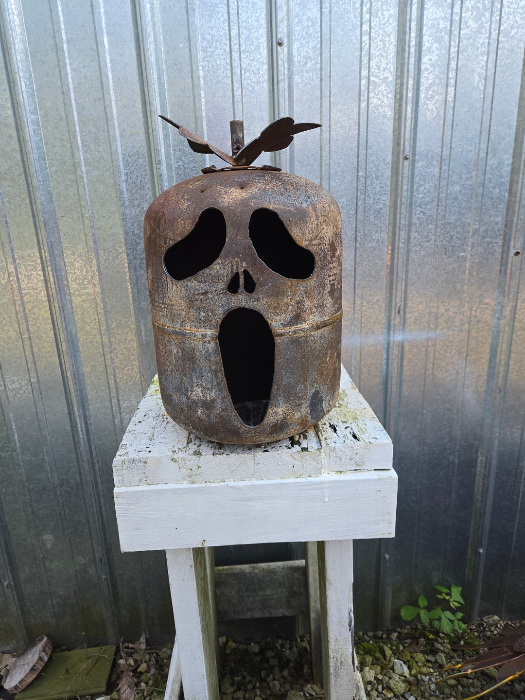 Spookie the Halloween Pumpkin, Jack O Lanterns, Farmhouse, Metal Lawn ...