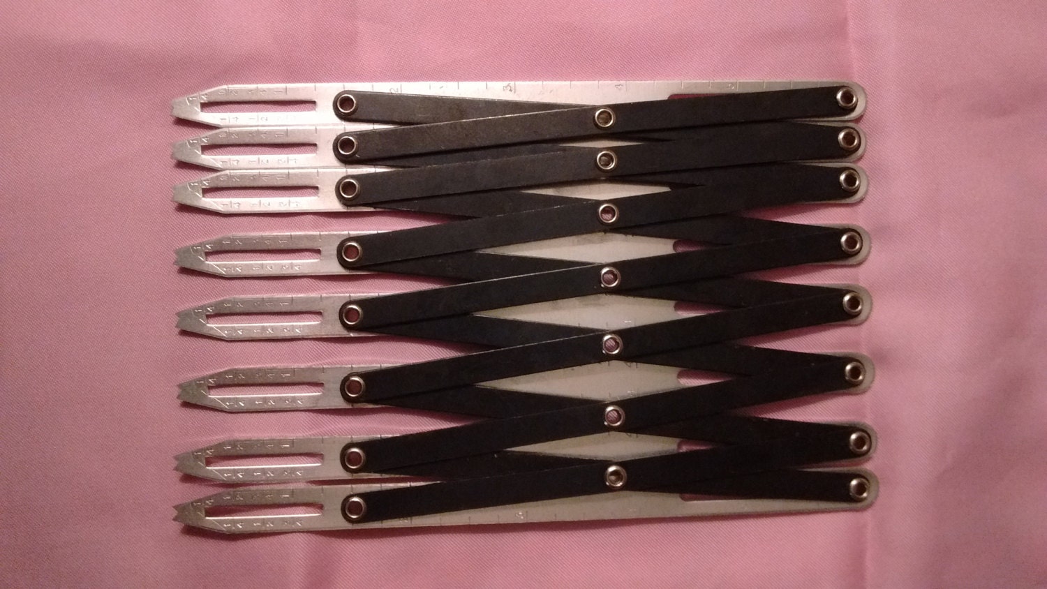 Simflex Folding Measuring Tool for Knitting Gauge Button Spacing Skirt ...