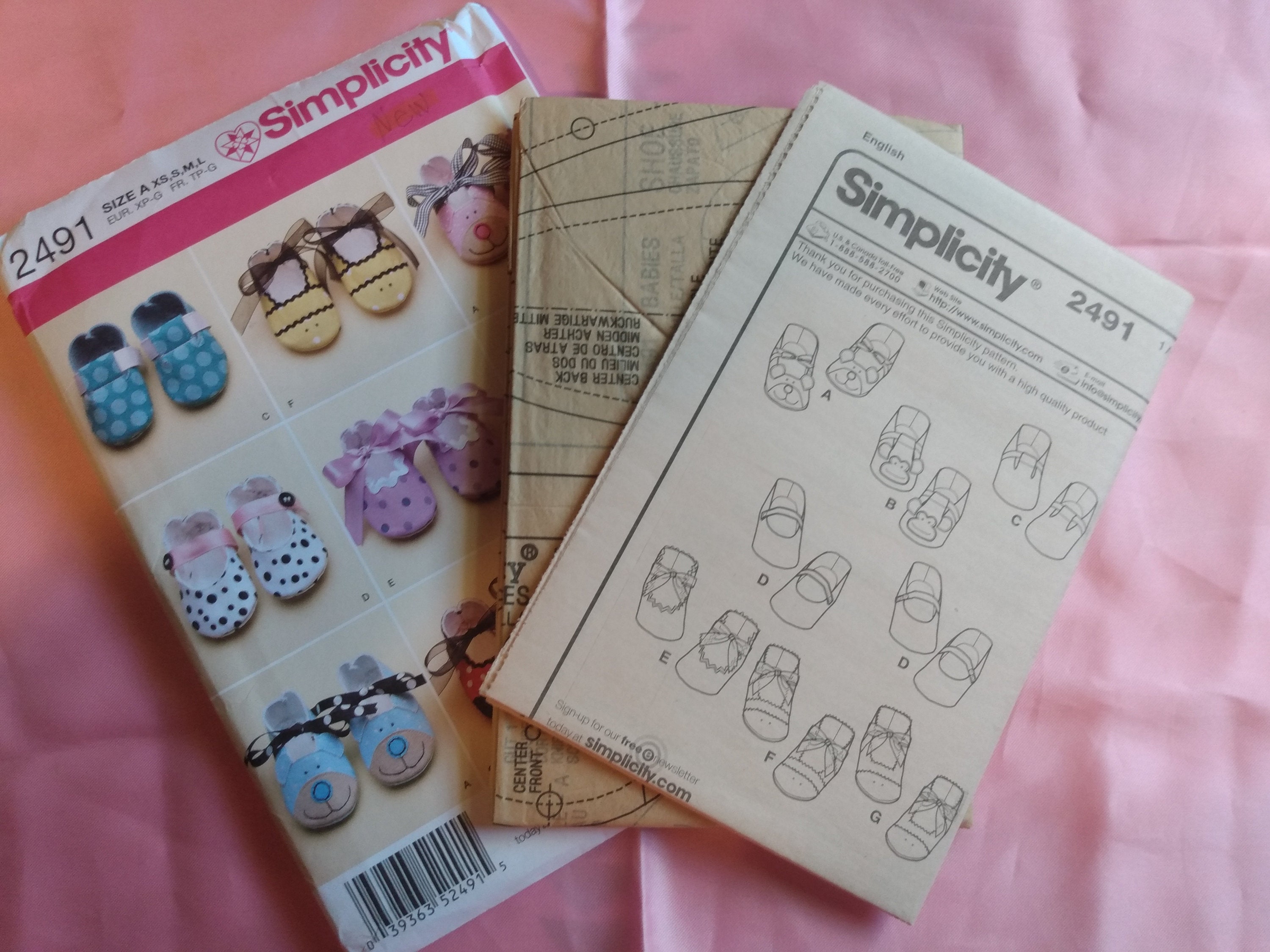 Simplicity 2491. 9 Baby Shoes. Monkey. Puppy. Polka Dots. Sewing ...
