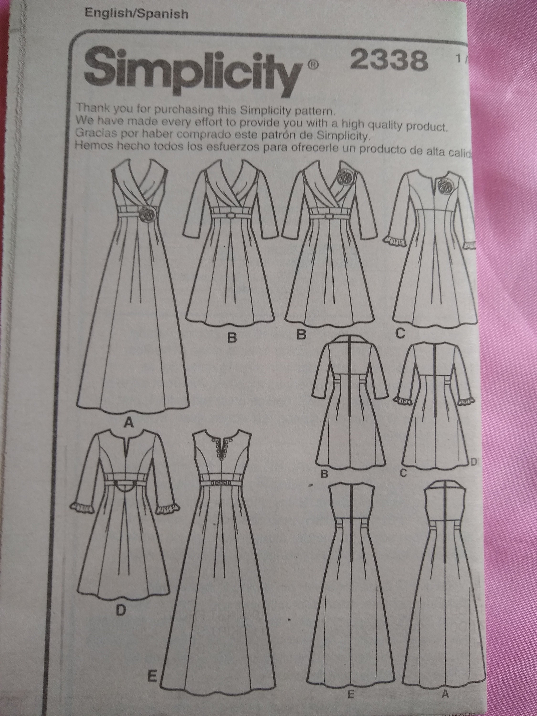 Plus Size Pattern. Simplicity 2338. Women's Evening or Day Dress With ...