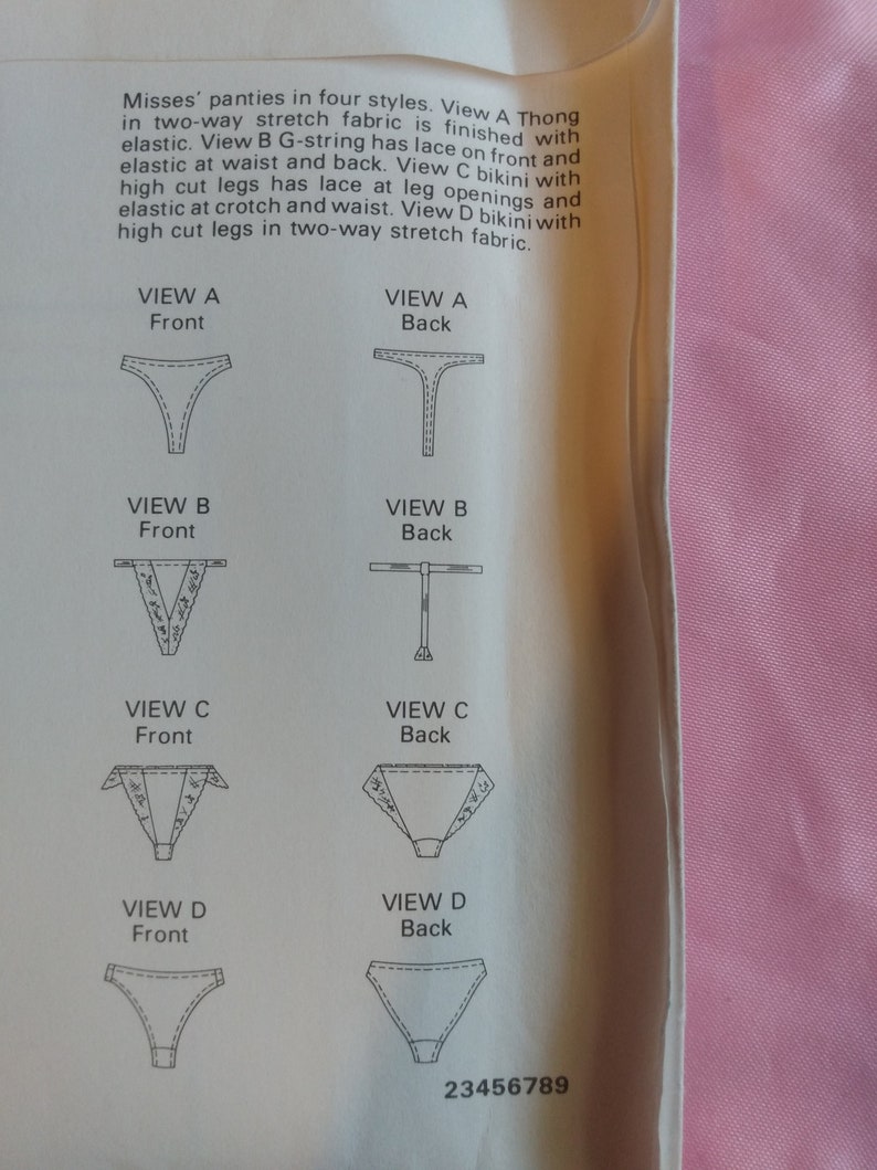 Intimates: Misses Panties Sewing Pattern. Kwiksew 2075. XS, S, M, L ...