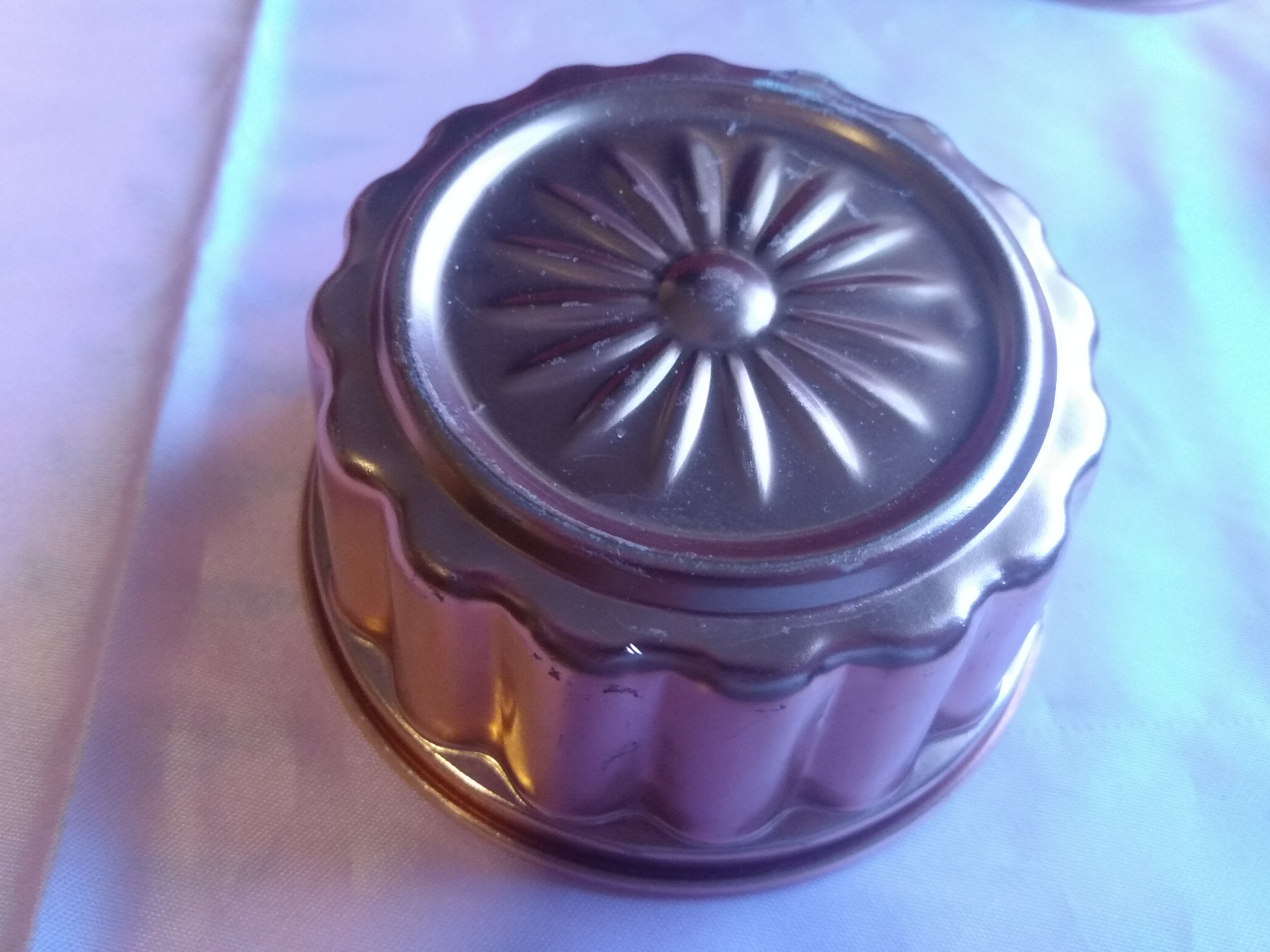 4 Small Jello Molds, Individual Cups, Copper Color. Tiny Cakes. Vintage ...