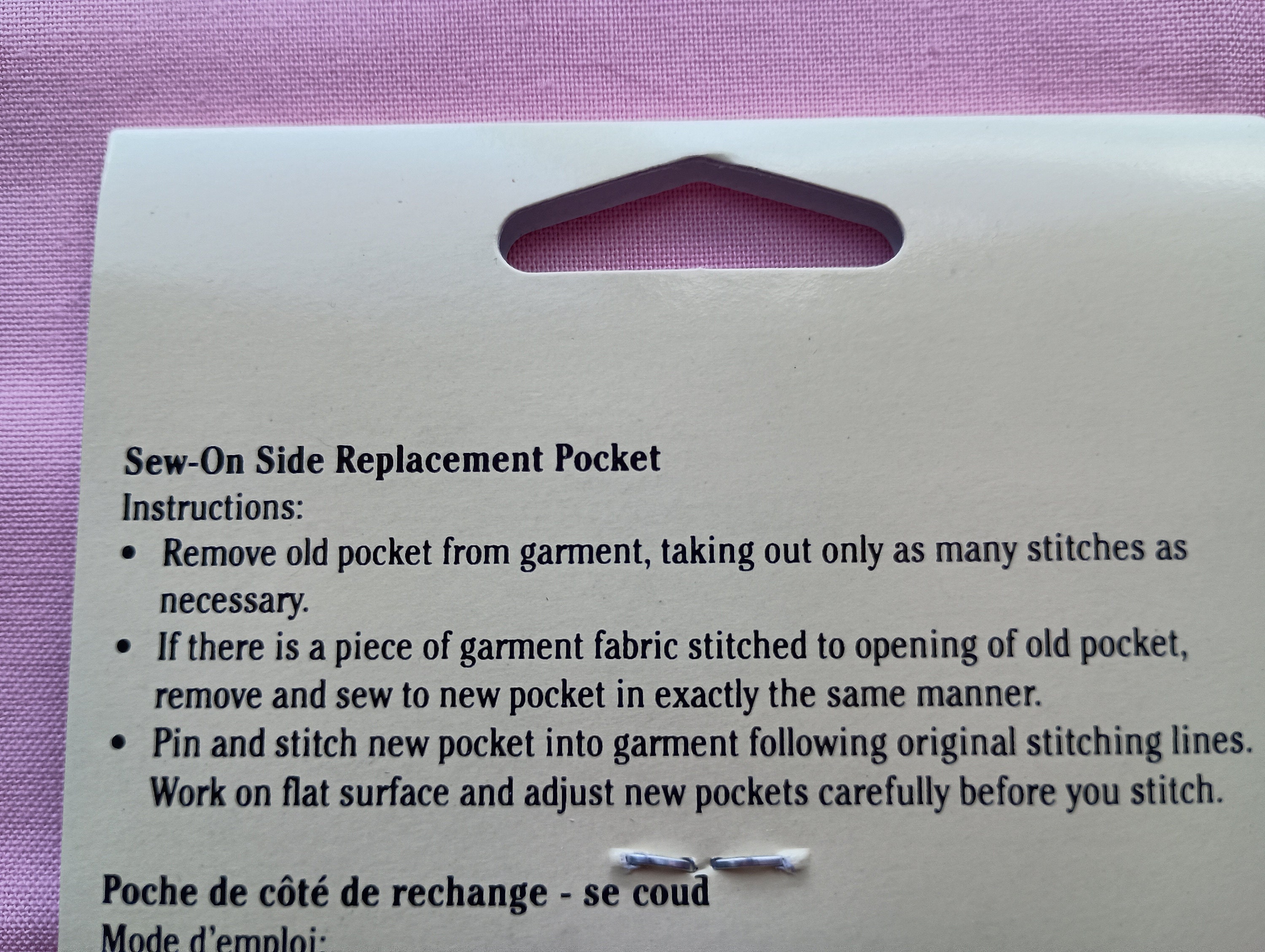 Dritz Sew-on Side Replacement Pocket. for Pants, Trousers, Jackets and ...