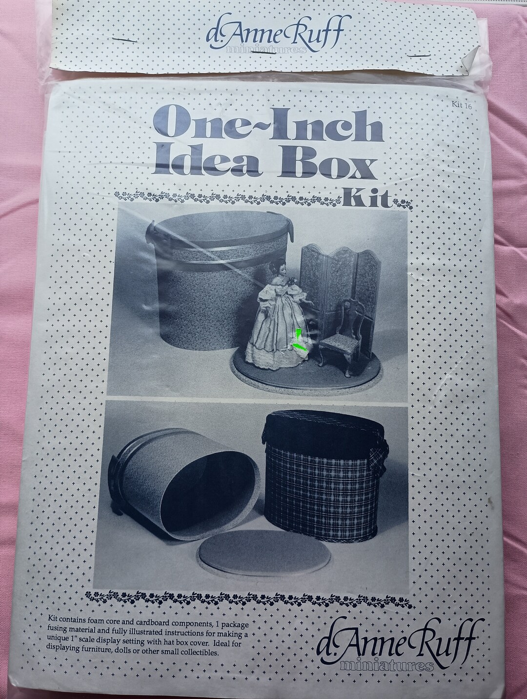 Dollhouse Miniature D. Anne Ruff 1” Scale Hat Box Vignette Kit. NOS ...