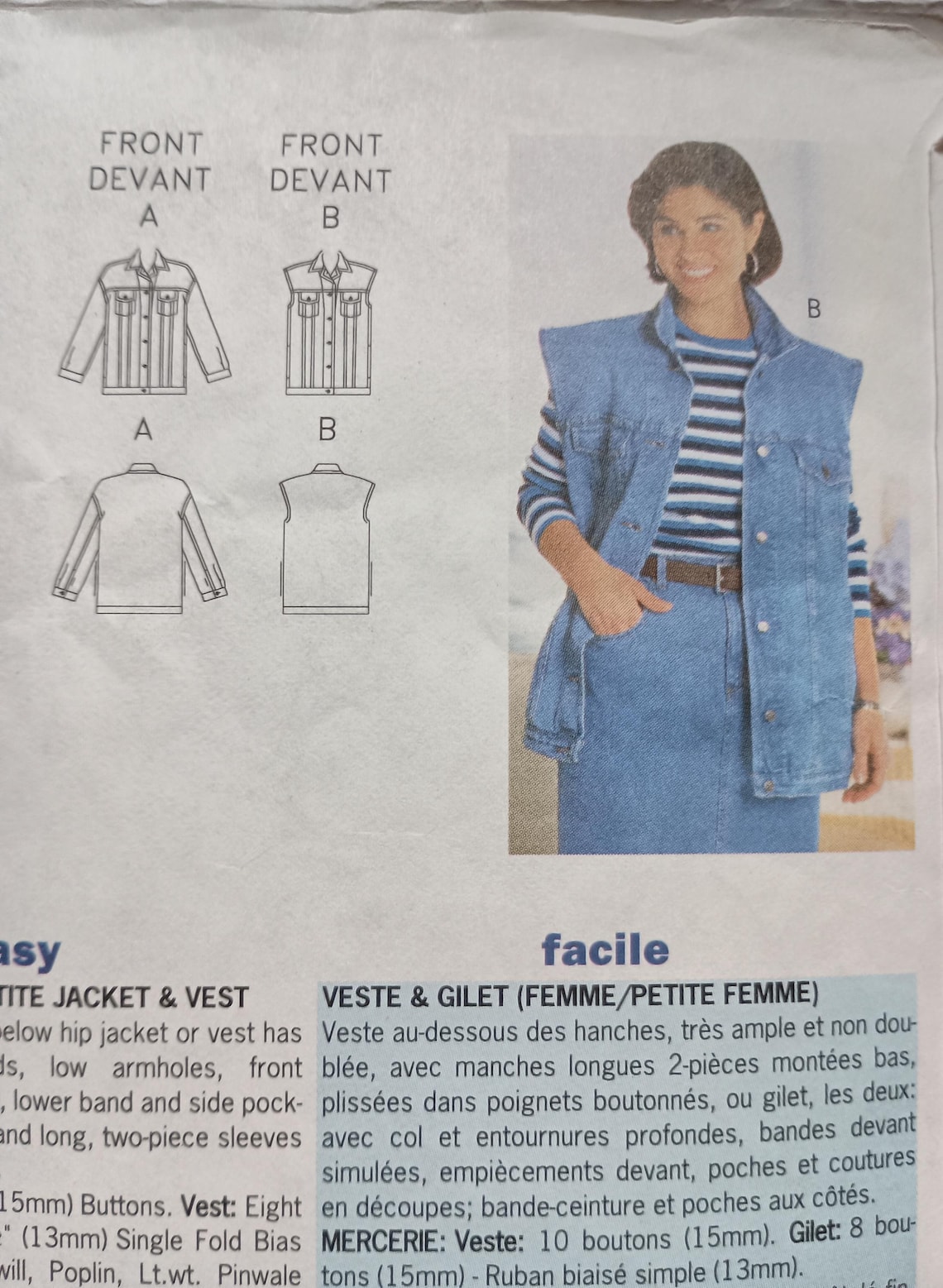 Plus Size Jacket & Vest Pattern: Butterick 5581 Delta Burke Design ...