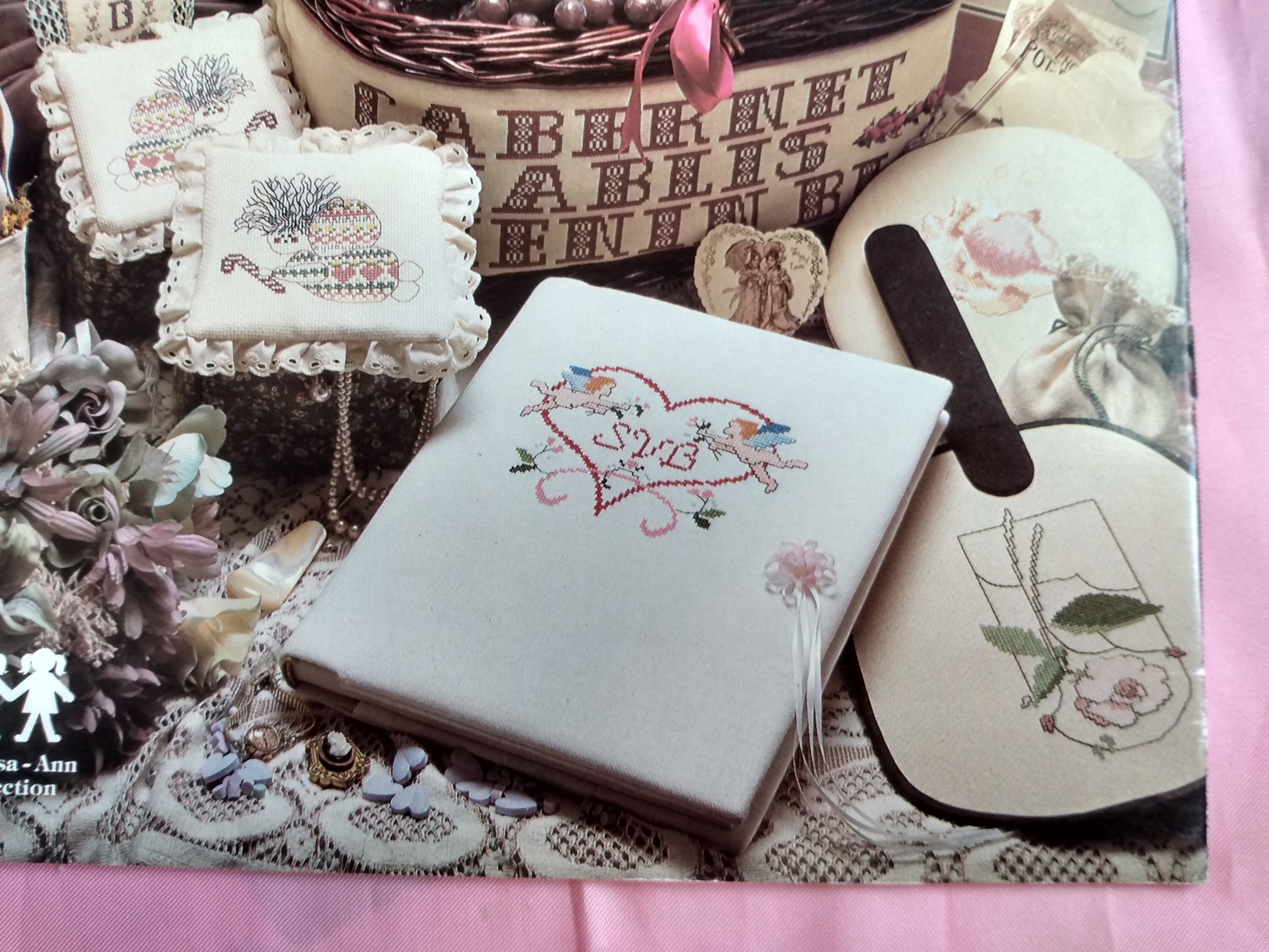 Lavender and Old Lace Cross Stitch Patterns. Pillow, Book Cover, Fan ...