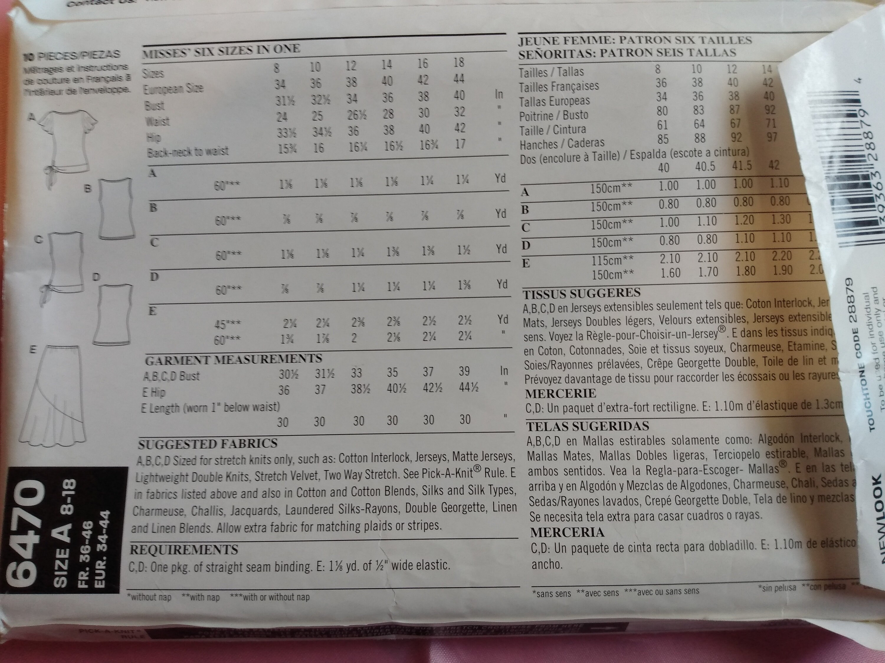 Plus Size Sewing Pattern. Pull-on Skirt and Sleeveless Tops. Elastic ...