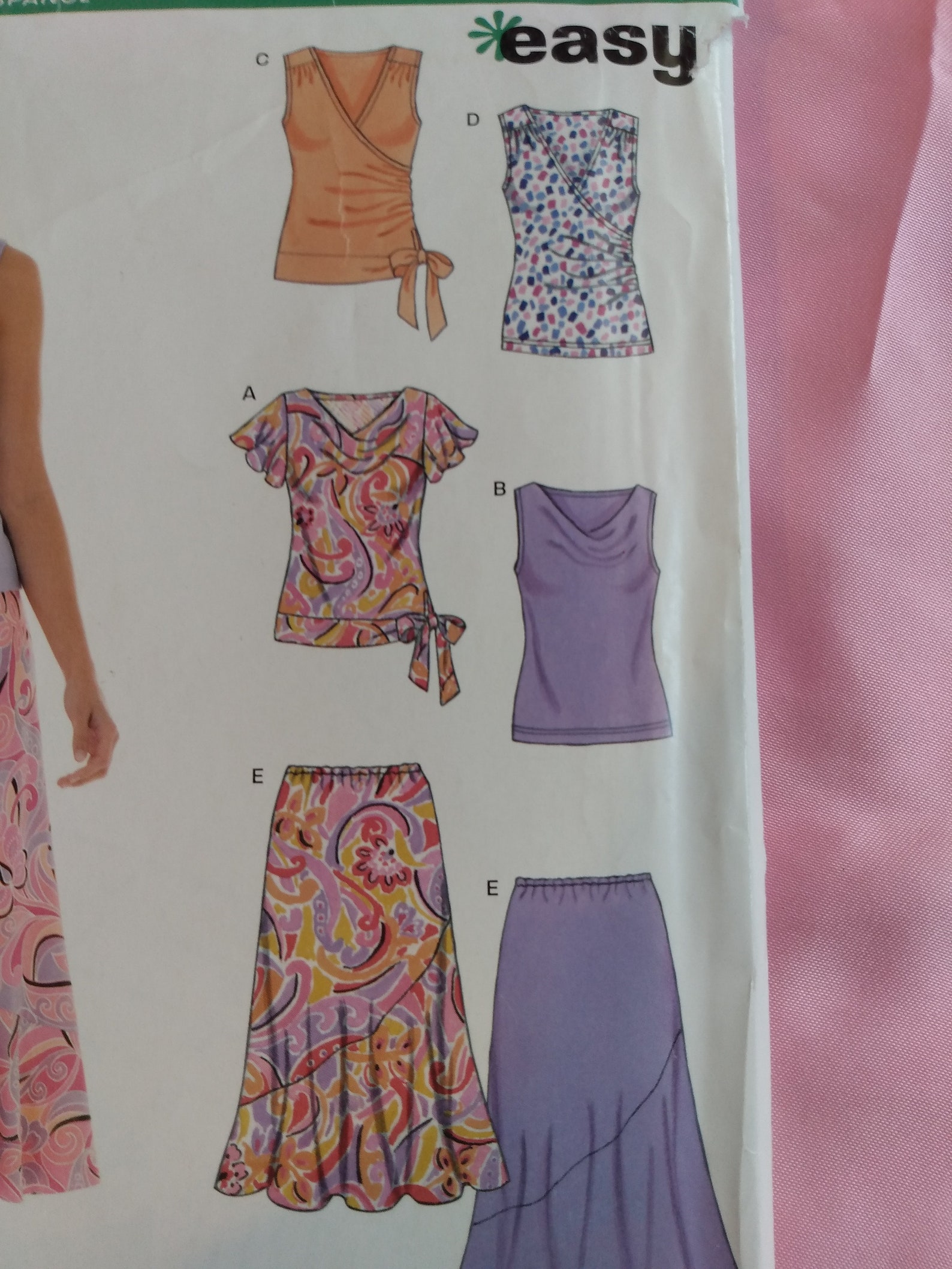Plus Size Sewing Pattern. Pull-on Skirt and Sleeveless Tops. Elastic ...
