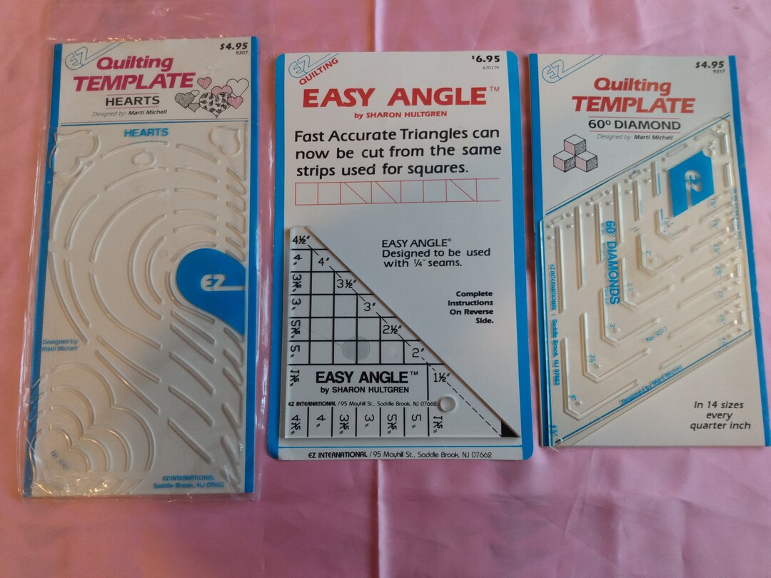 Quilting Templates. Choice of 60 Degree Diamond, Easy Angle or Hearts ...