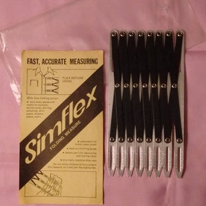 Simflex Folding Measuring Tool for Knitting Gauge Button Spacing Skirt ...