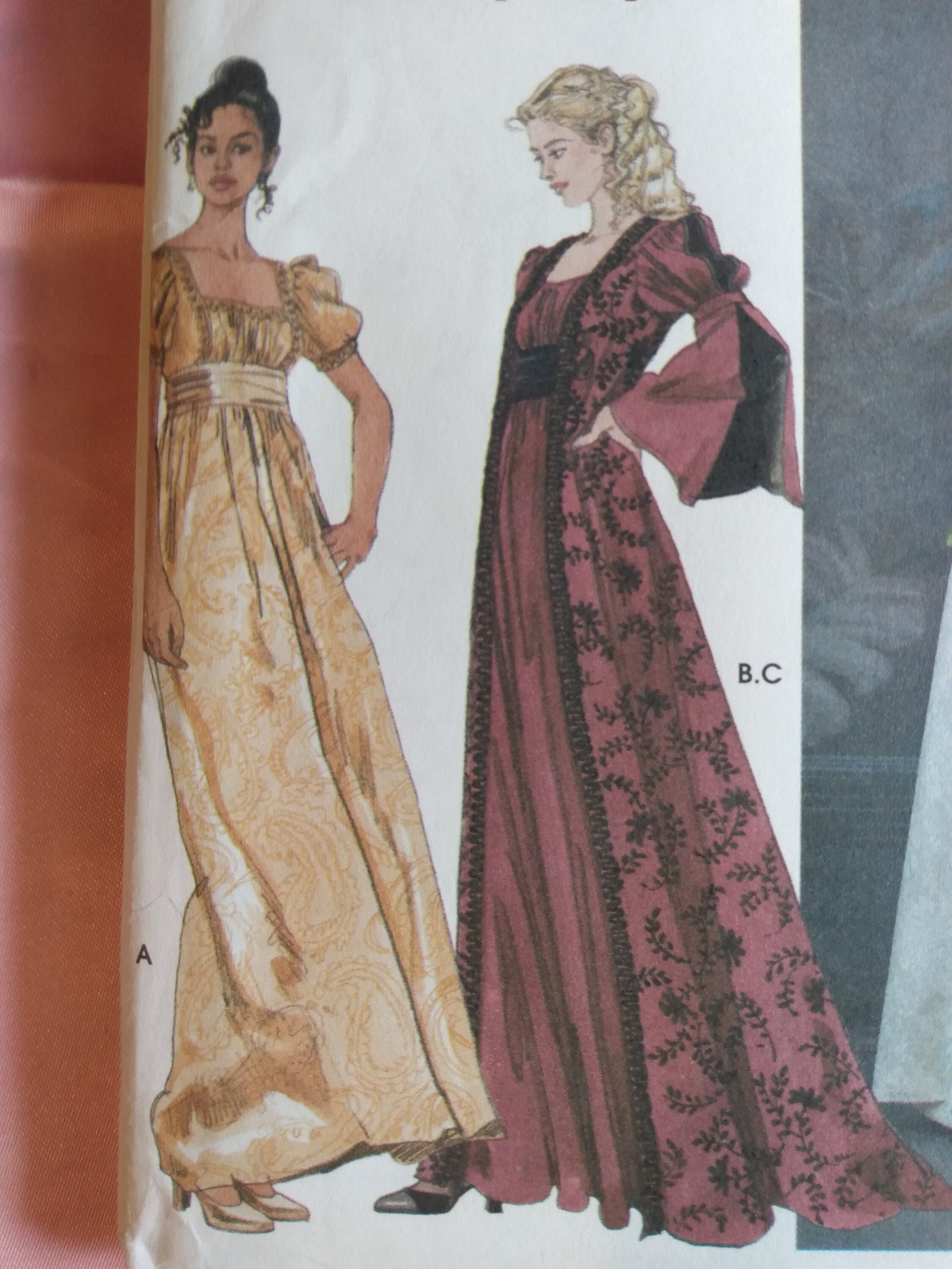 Dress Costume Complete Uncut Pattern for Misses' Regency Period Dress ...