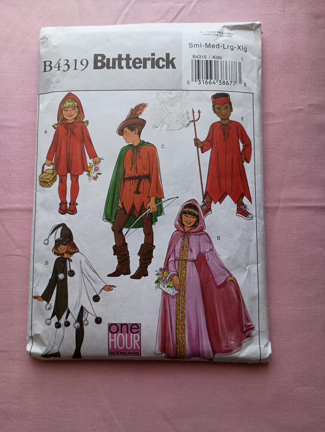 Halloween Costume Sewing Pattern. Butterick B4319. Boys & Girls. Robin ...