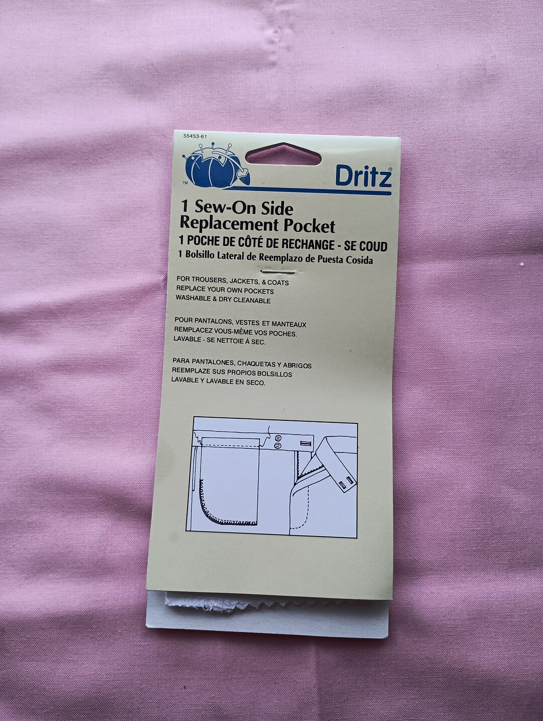 Dritz Sew-on Side Replacement Pocket. for Pants, Trousers, Jackets and ...