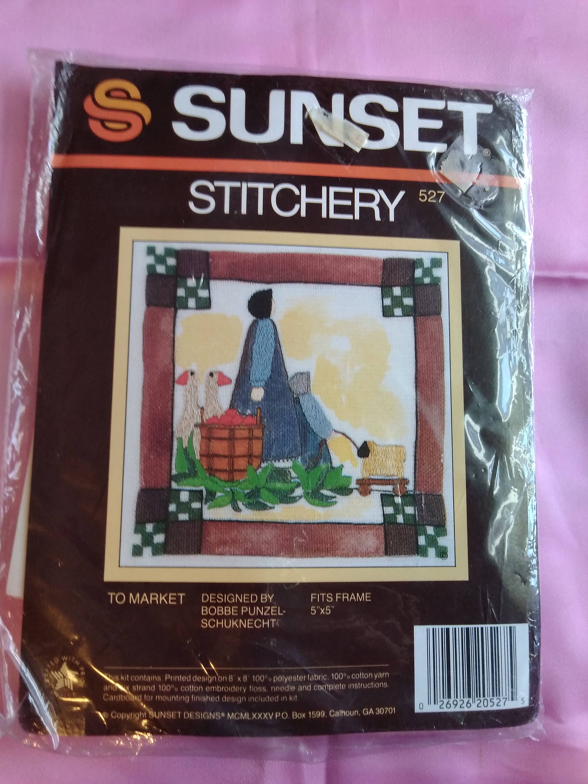 Vintage Sunset Stitchery Kit- New Old Stock - Complete Kit #527 to ...