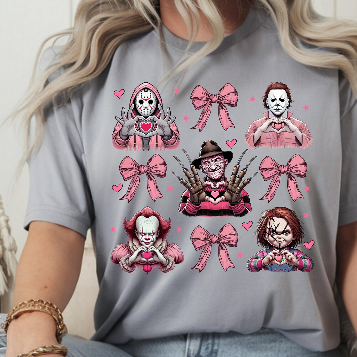 Cute Horror Valentine PNG | Horror Characters With Hearts | Spooky ...