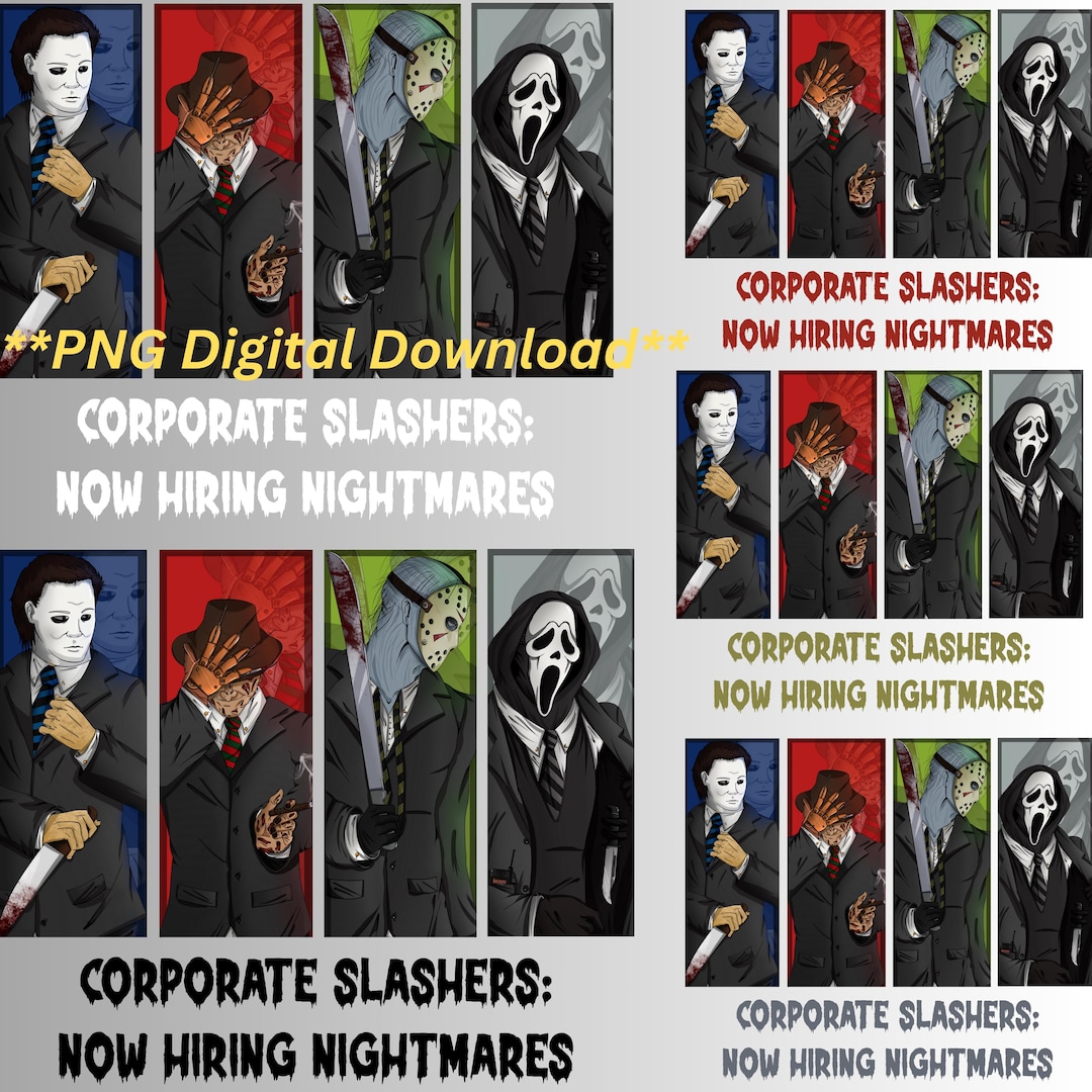 Halloween Horror Characters PNG | Corporate Slashers: Now Hiring ...