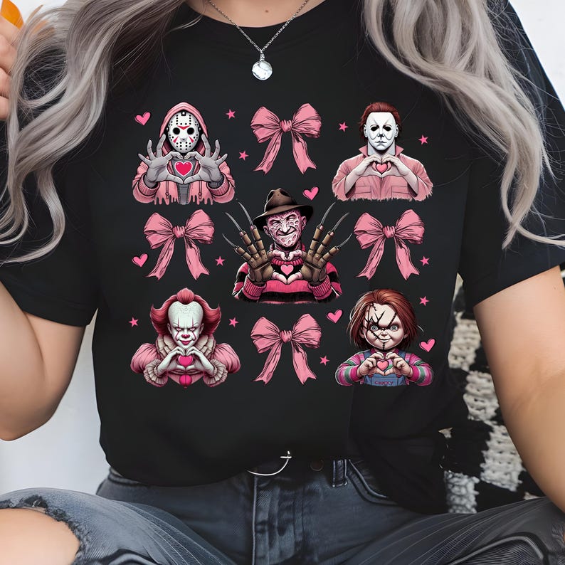 Cute Horror Valentine PNG | Horror Characters With Hearts | Spooky ...