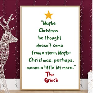 Grinch Christmas Quote PNG | Maybe Christmas Means More | Whoville Tree ...