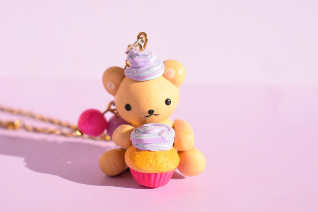 Necklace Bear Kawaii Handmade Bear Polymer Paste, Handmade Necklace ...