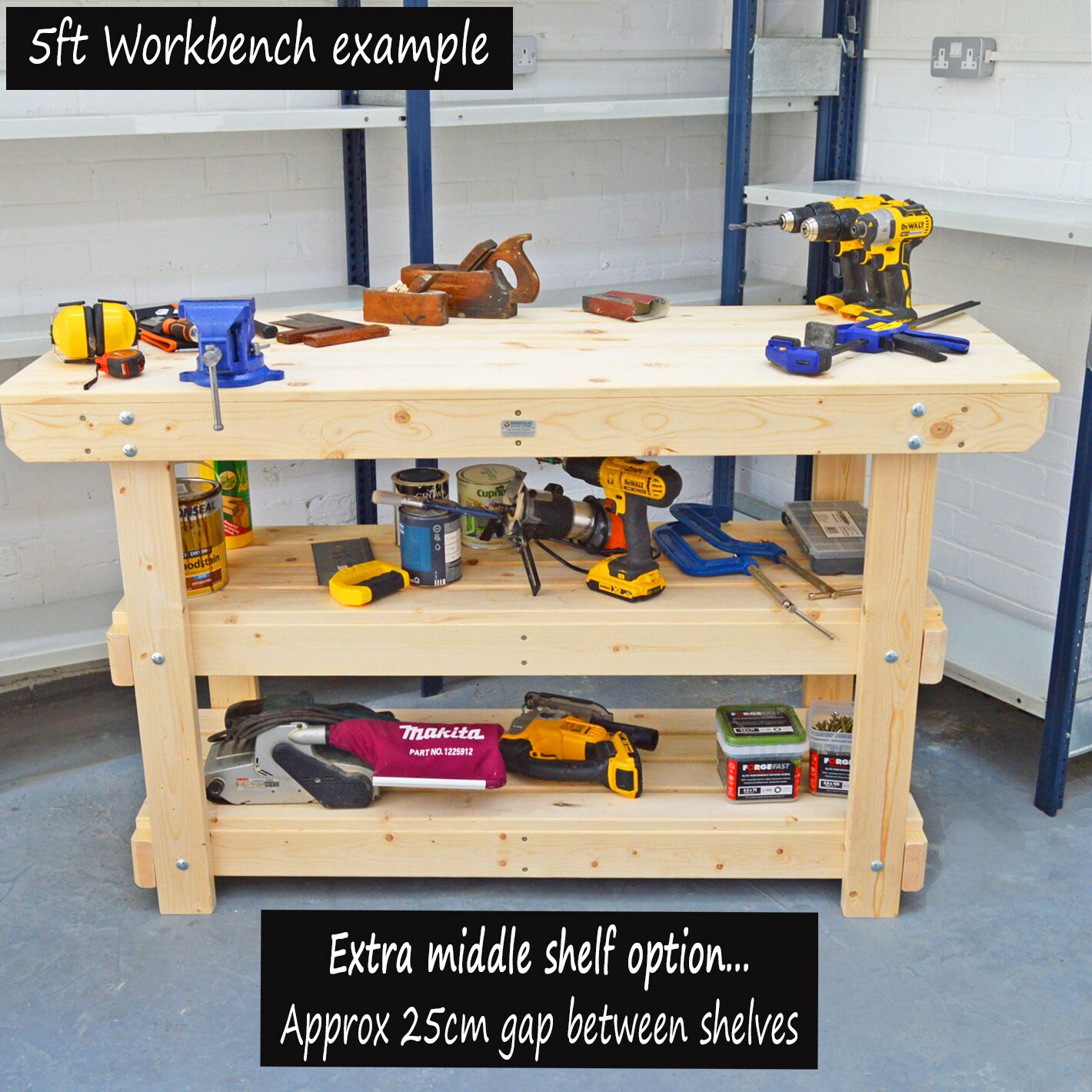 Childrens Wooden Workbench 3ft Single or Double Shelf - Etsy UK