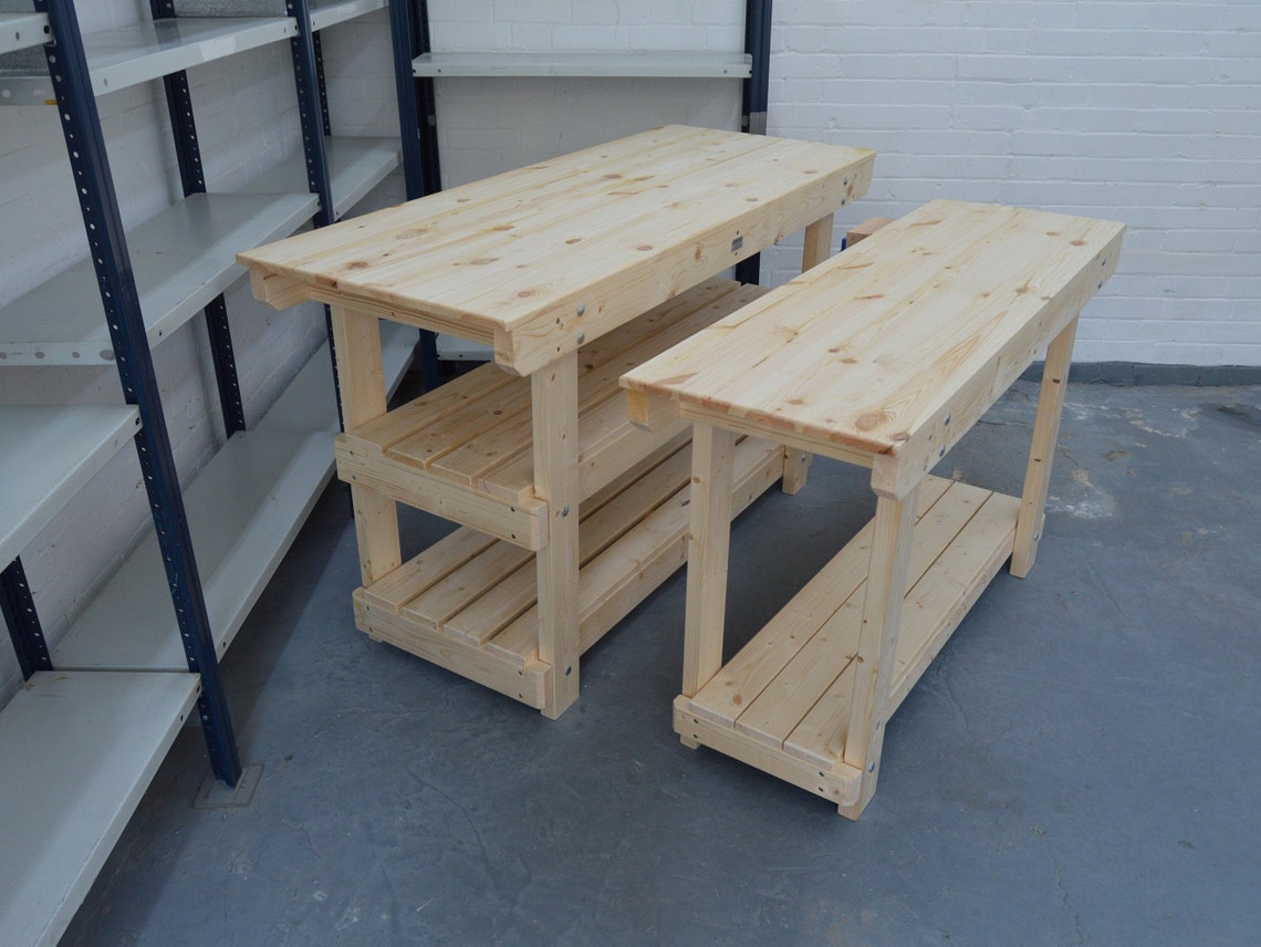 Childrens Wooden Workbench 3ft Single or Double Shelf - Etsy UK