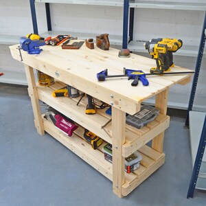 Endurance Wooden Workbench MDF Moisture Resistant Fibreboard Worktop ...