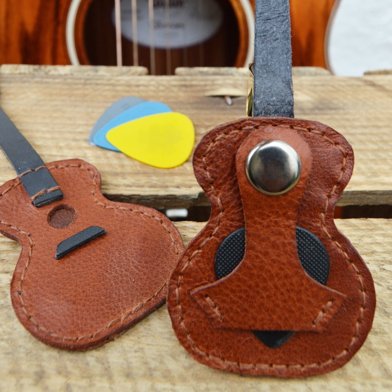 Leather Guitar Pick Holder - Etsy