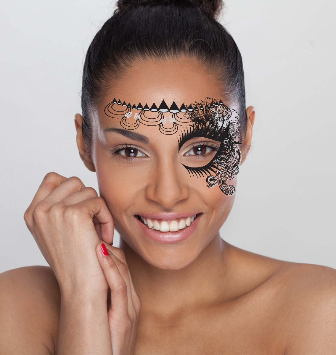 Gatsby Temporary Tattoo Face Mask - Etsy