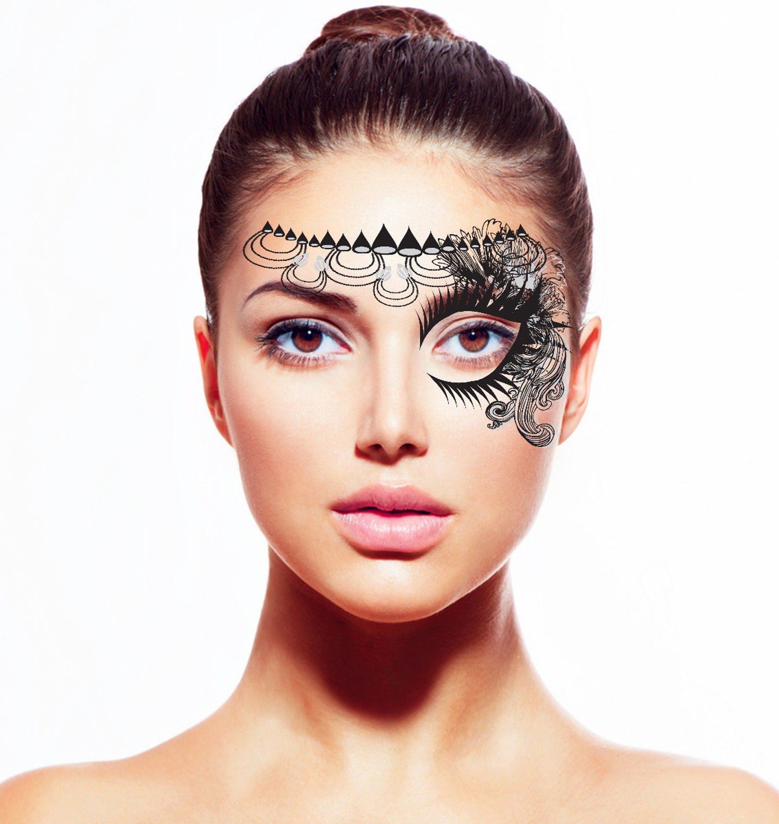 Gatsby Temporary Tattoo Face Mask - Etsy