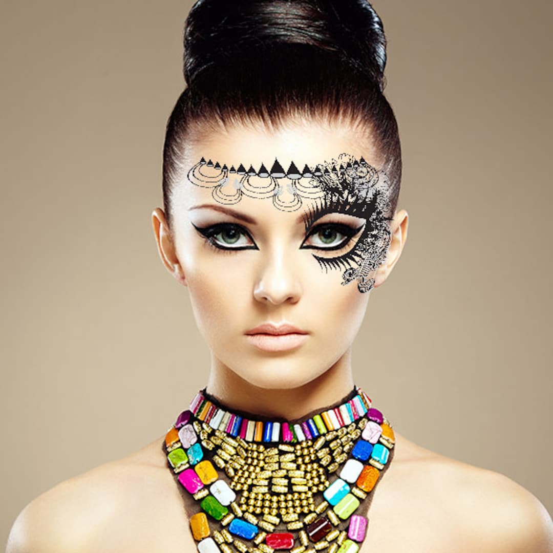 Gatsby Temporary Tattoo Face Mask - Etsy