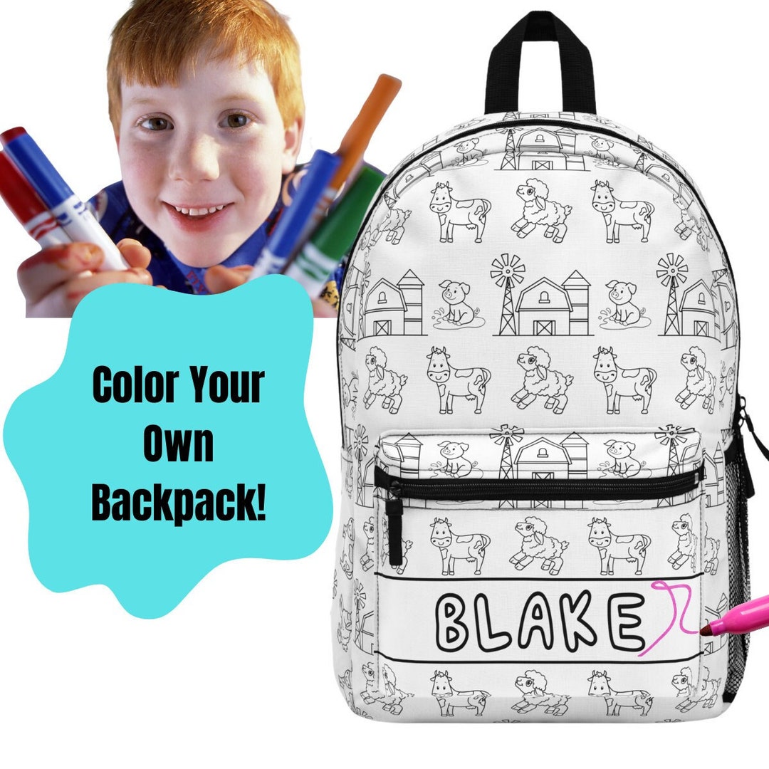 Color Your Own Personalized Farm Backpack Color Your Own - Etsy
