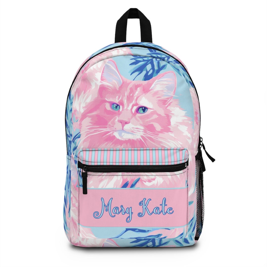 Personalized Cat Backpack, Kids Backpack, Personalized School Backpack ...