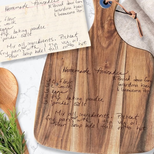 Handwritten Recipe Personalized Board Recipe Cutting Board - Etsy