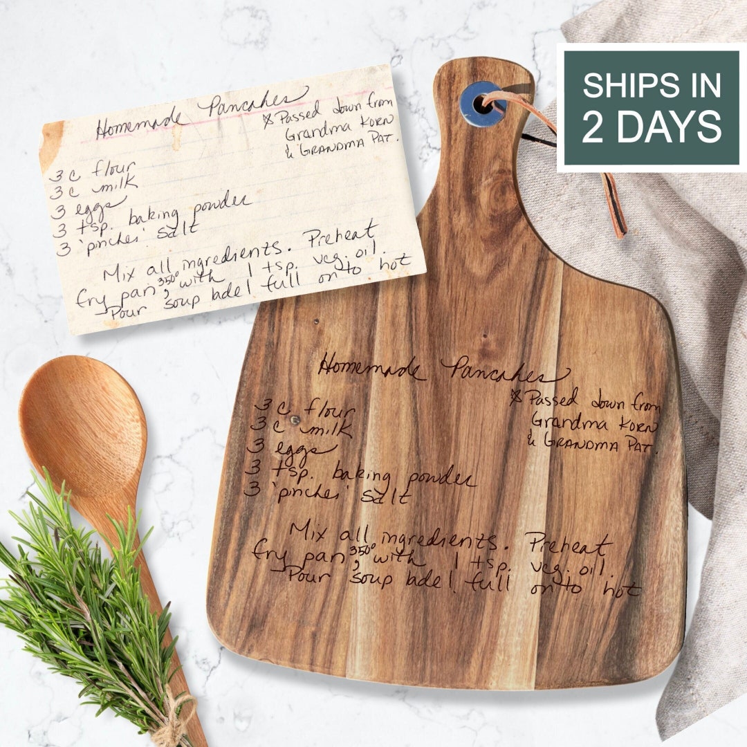Personalized Recipe Cutting Board - Recipe Engraved - Handwritten Gifts ...