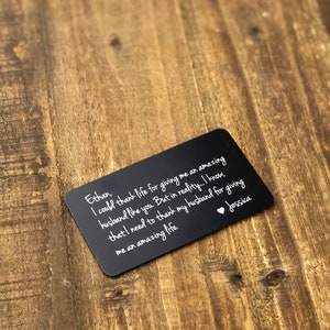 Personalized Metal Wallet Insert Card With Any Text/quote - Laser ...