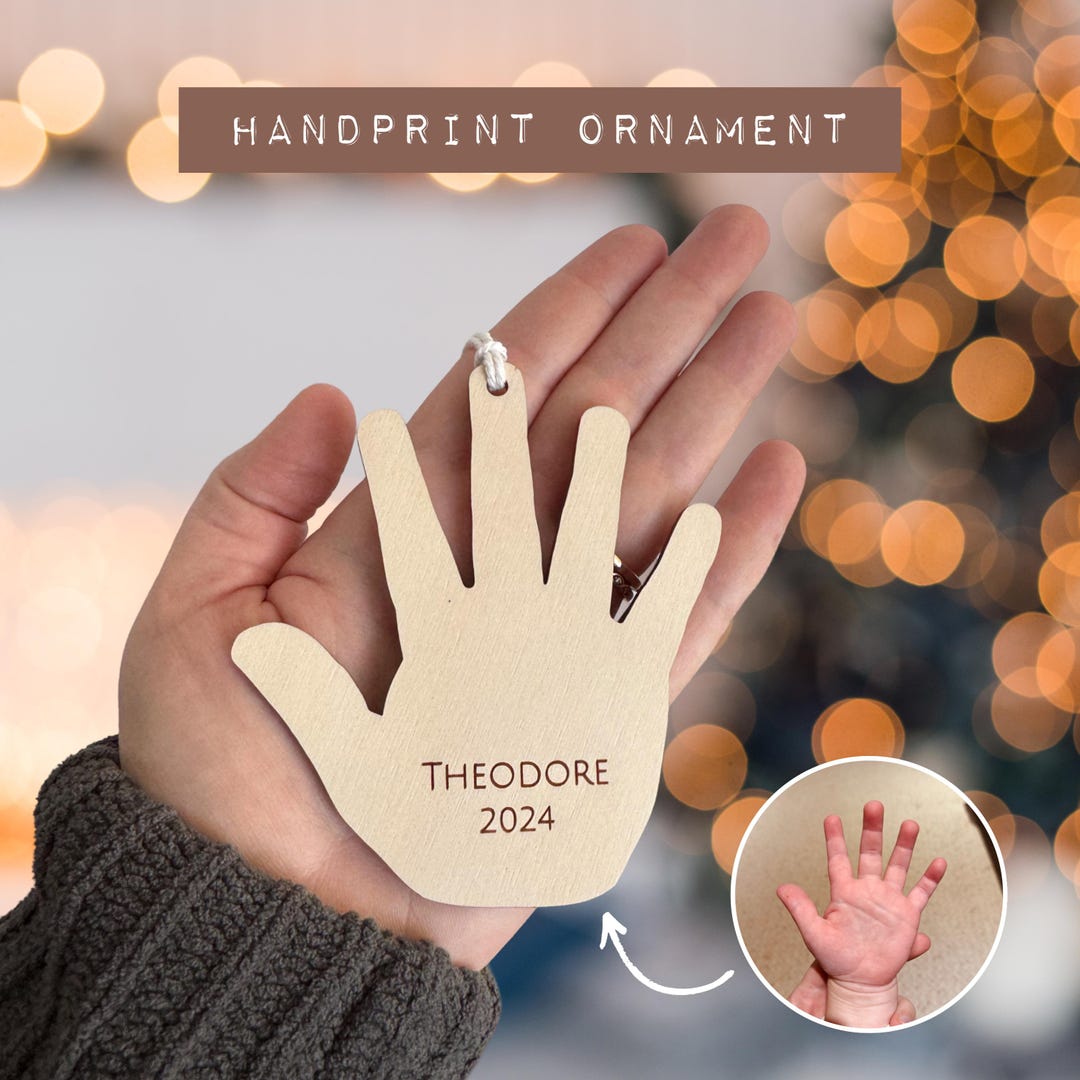 Handprint Ornament, Handprint Art, Christmas Handprint, Custom Ornament ...