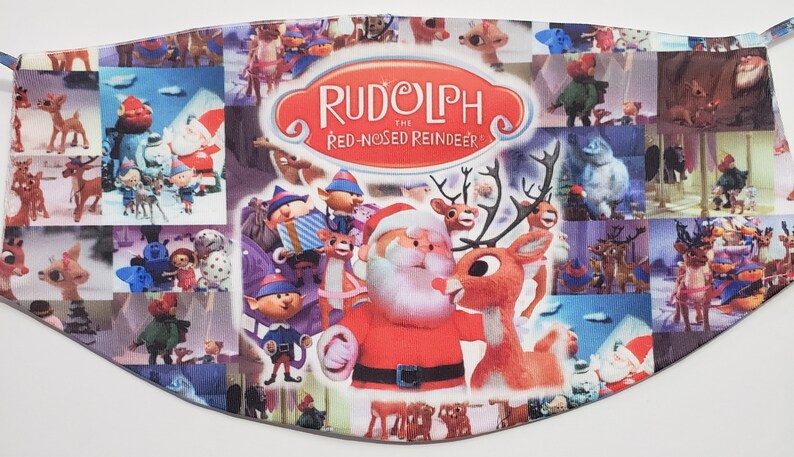 Rudolph the Red Nose Reindeer Face Mask - Etsy
