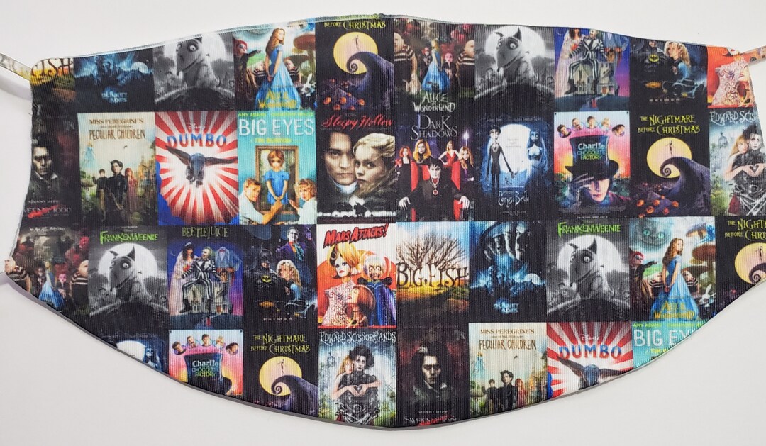 Tim Burton Movies Face Mask - Etsy