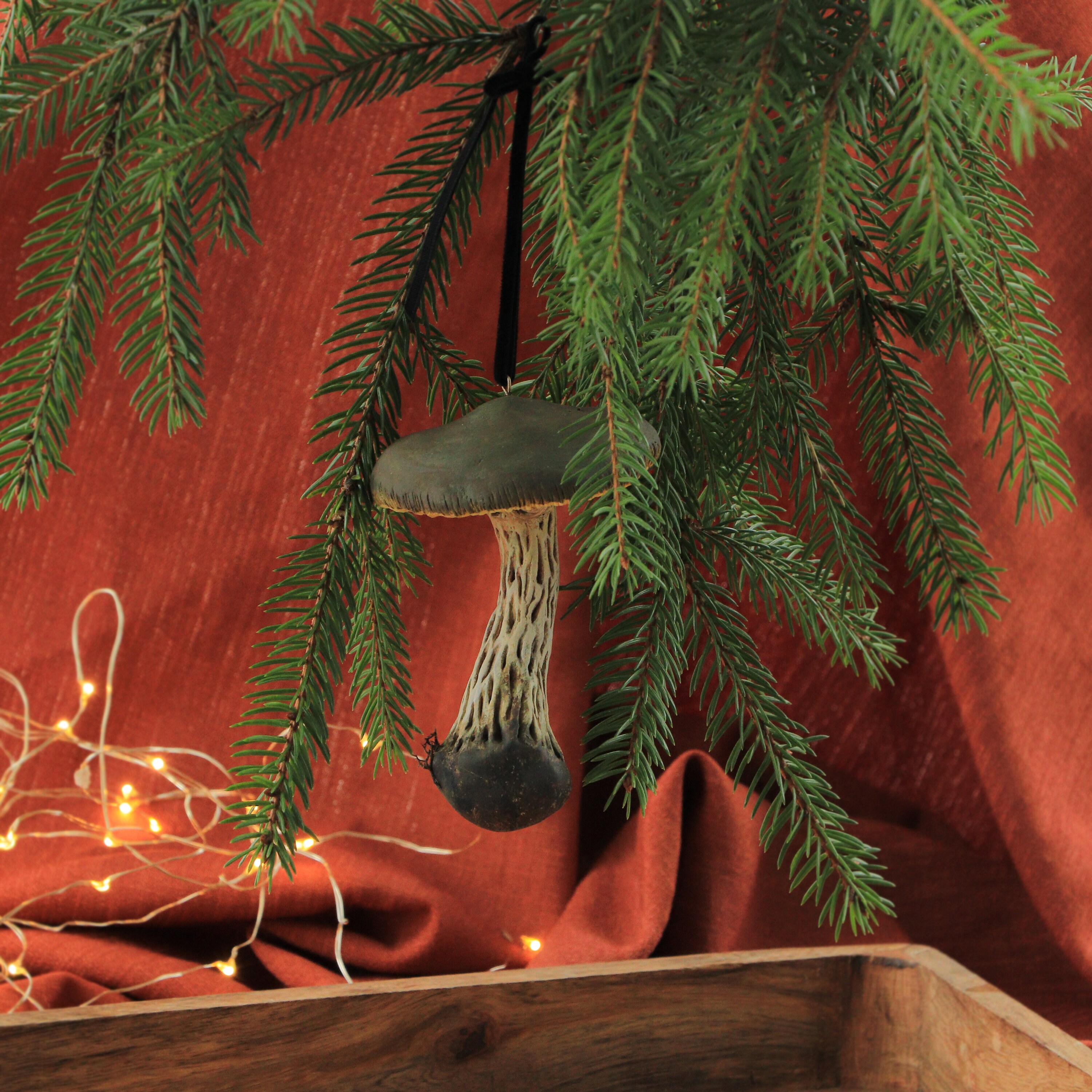 Mushroom - Christmas Tree Decor - OOAK Handmade Sculpture - Unique ...