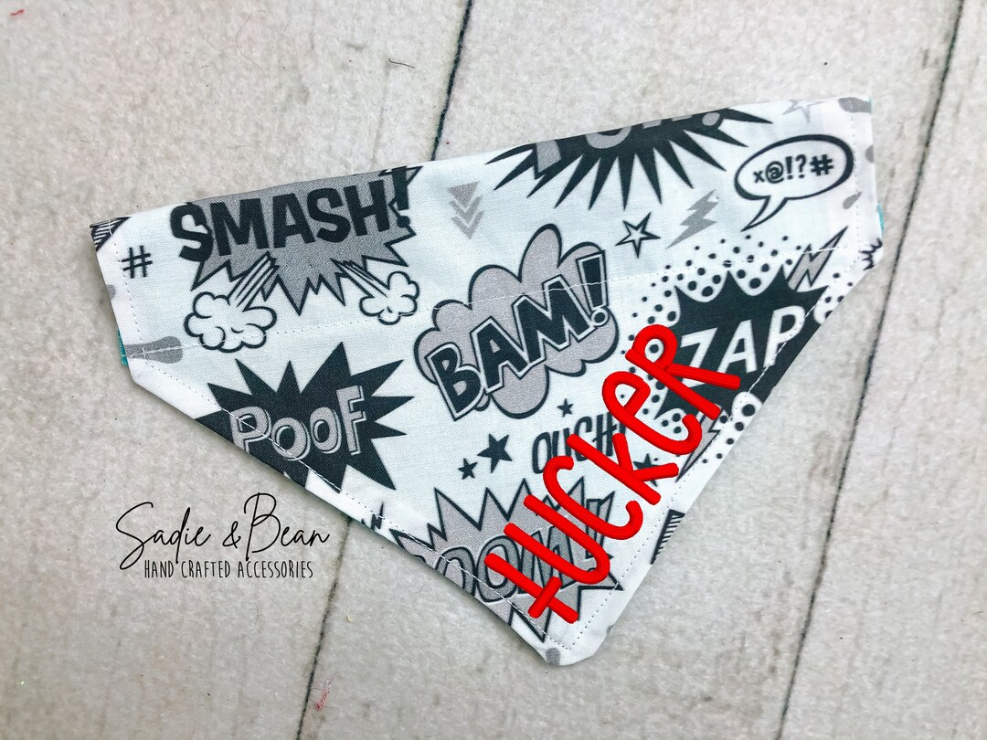 Super Hero Dog Bandana, Embroidered, Hero, Pow, Boys, Birthday ...