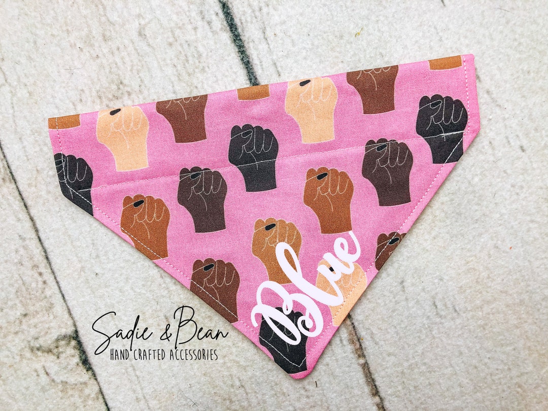 BLM Dog Bandana Embroidered BLM Pink Black Lives Matter - Etsy