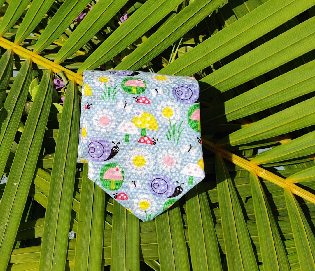 Snails, Ladybug and Butterfly Necktie, Pollinator Tie, Insect Necktie ...