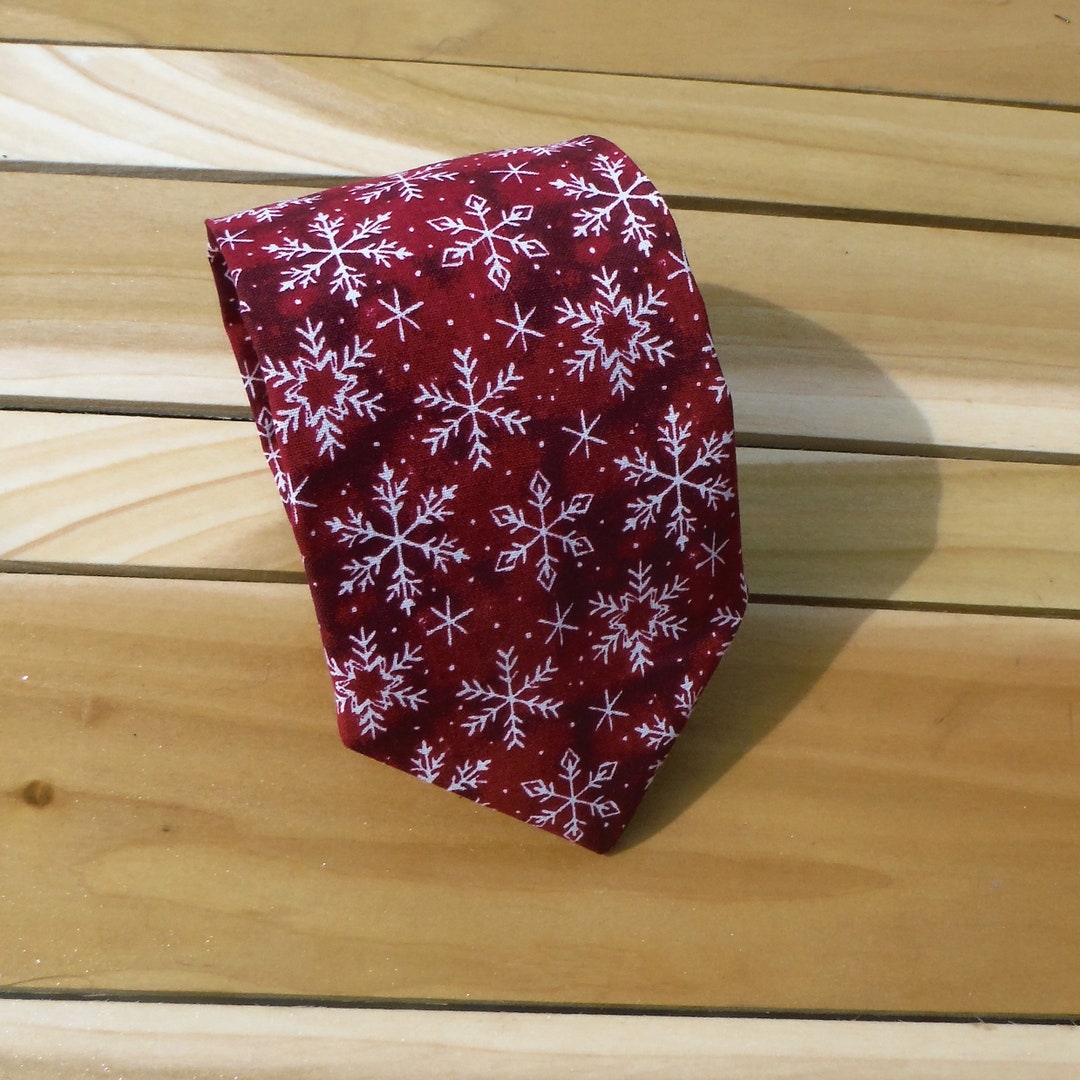 Red Holiday Snowflake Necktie, Red Ombre Necktie, Snowflakes, Snowfall ...