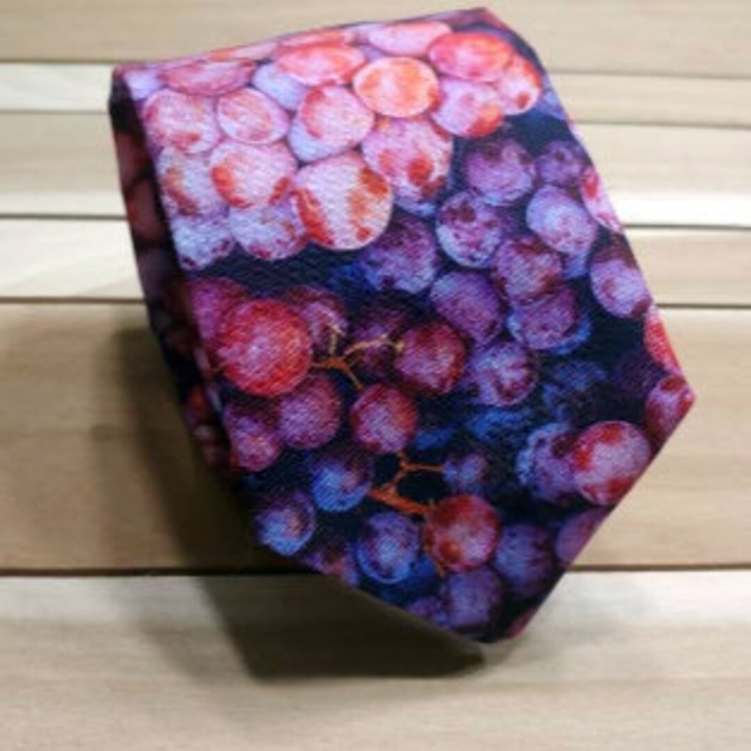 Photo-realistic Grape Necktie, Fruit Necktie, Food, Fun Necktie, Purple ...