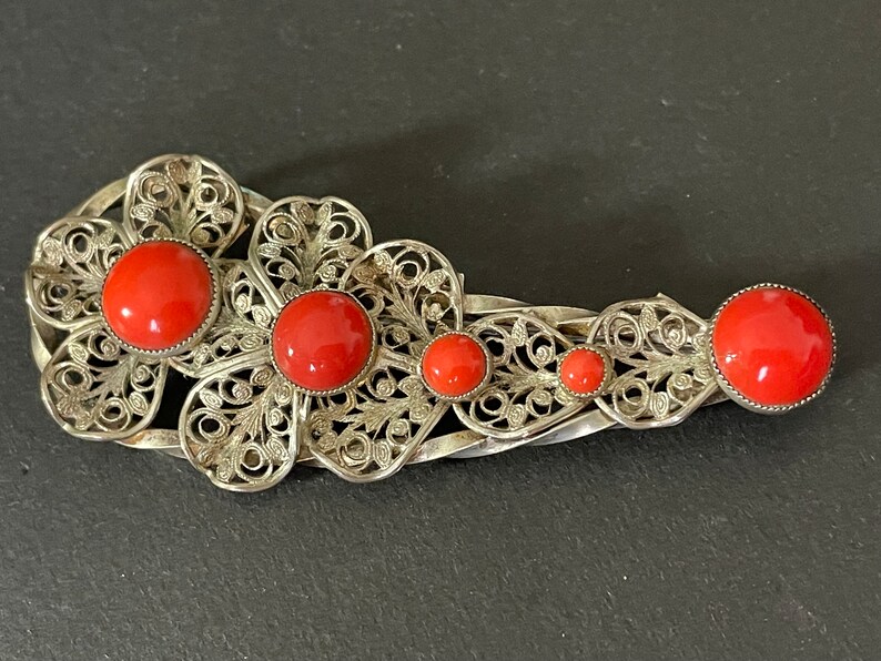 Huge Vintage Art Deco Max Neiger Brothers Czech Brooch, Bright Lipstick ...