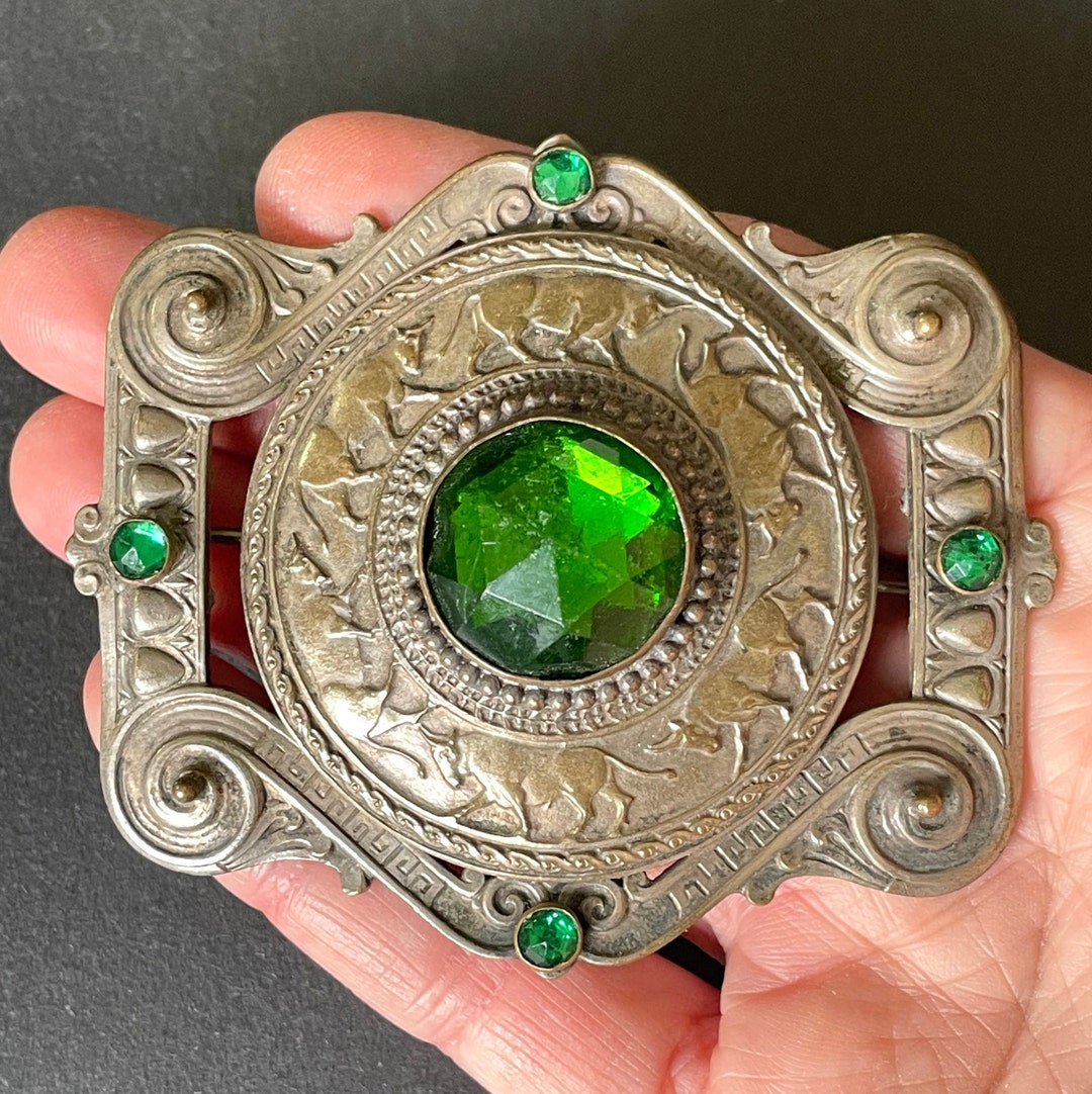 Huge Vintage Apis Sacred Bull Design Brooch Sash Pin Art Nouveau to Art ...