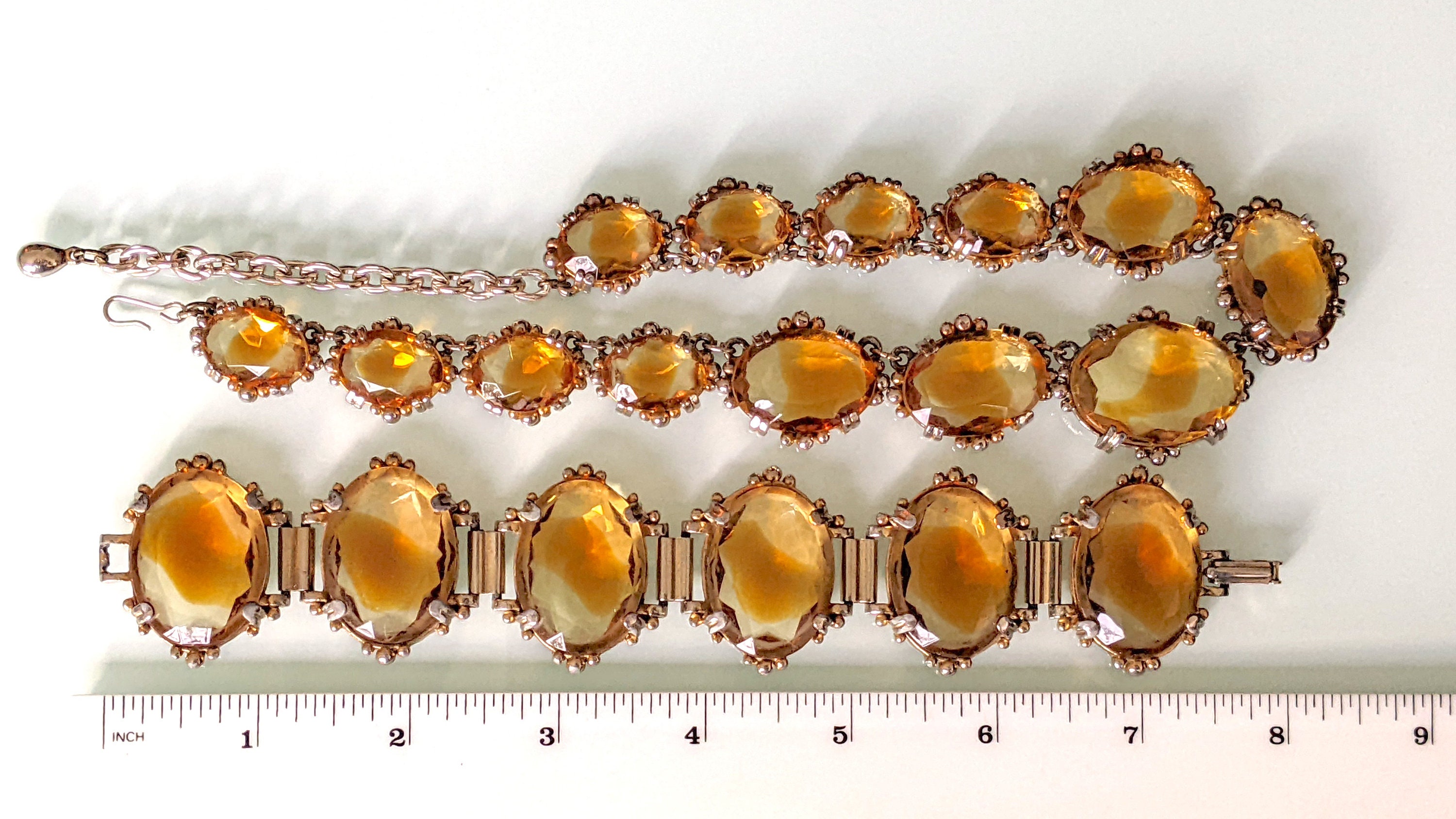 Vintage Bi-colour Bi-tonal Topaz / Citrine and Jonquil Glass Crystal ...