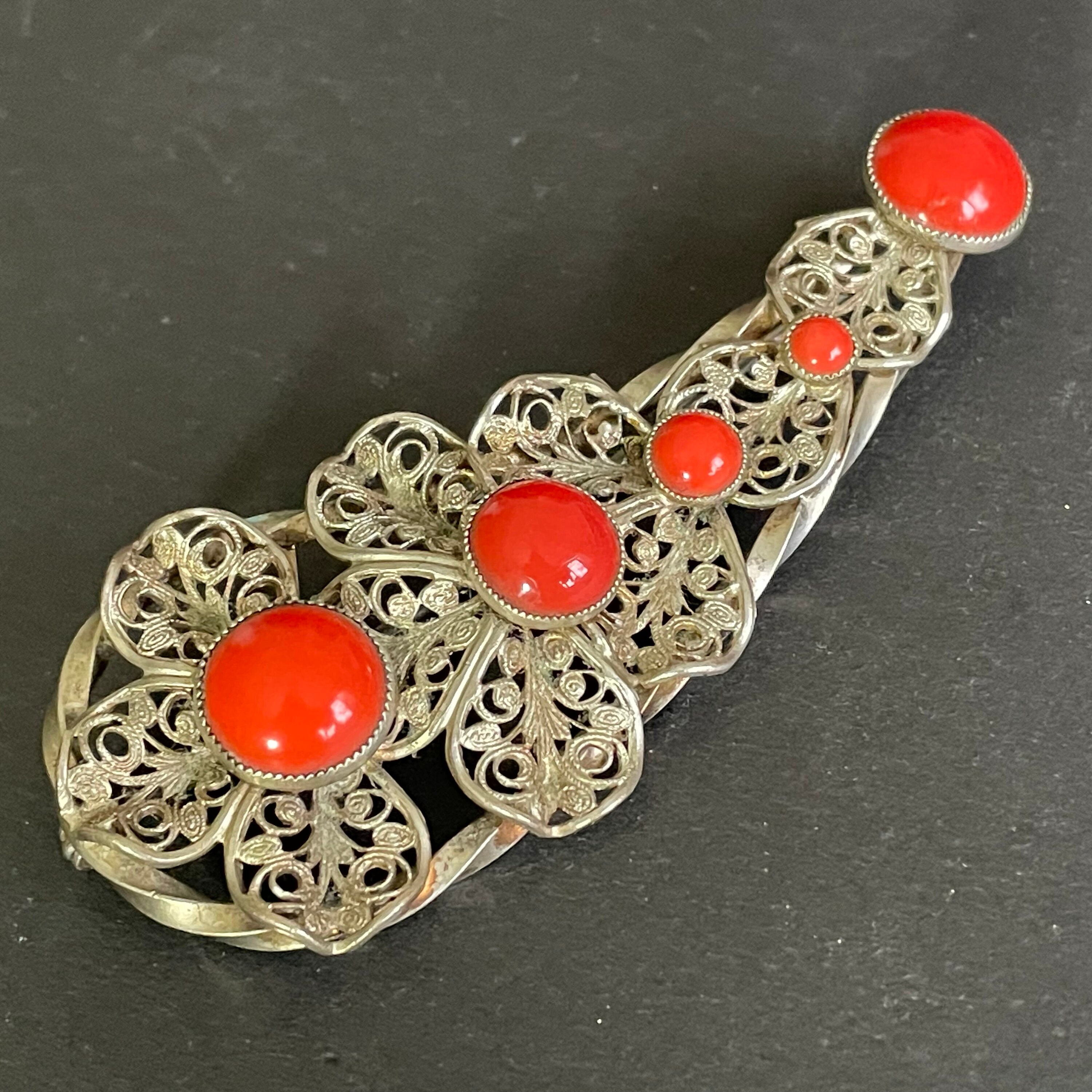Huge Vintage Art Deco Max Neiger Brothers Czech Brooch, Bright Lipstick ...