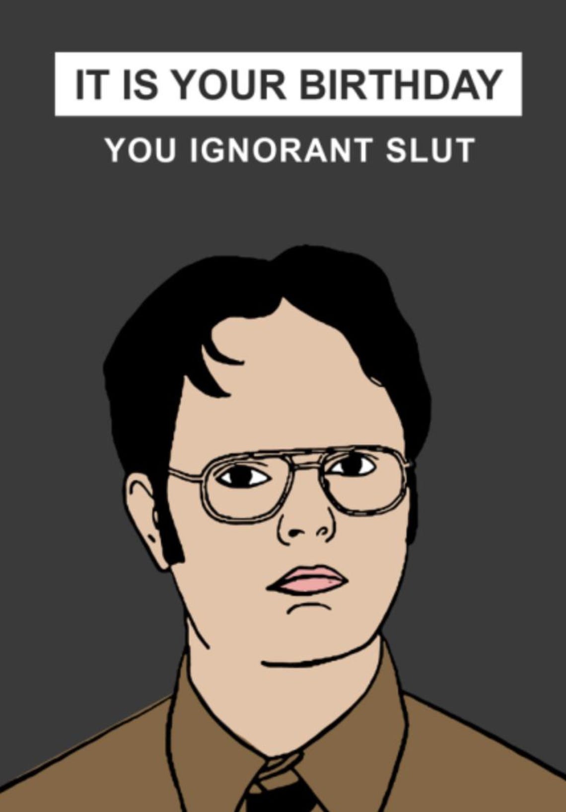 DWIGHT SCHRUTE BIRTHDAY | 4X6 | the Office Funny Birthday Card - Etsy